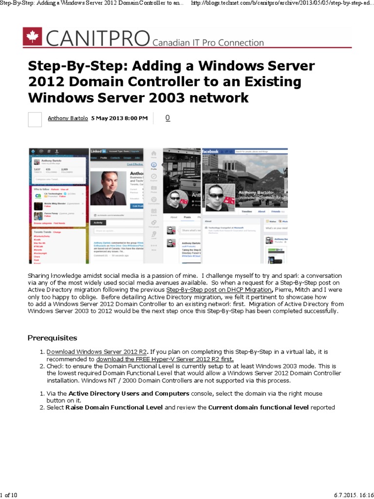 Step-By-Step - Adding A Windows Server 2012 Domain Controller To An ...