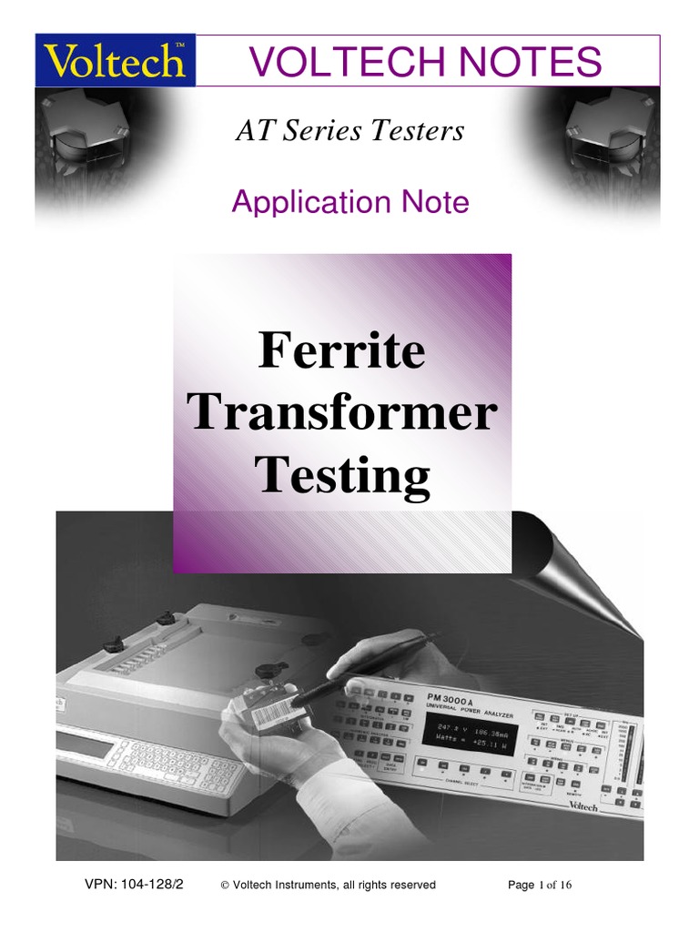 Ferrite Transformer Test Guide | PDF | Transformer | Electrical Impedance