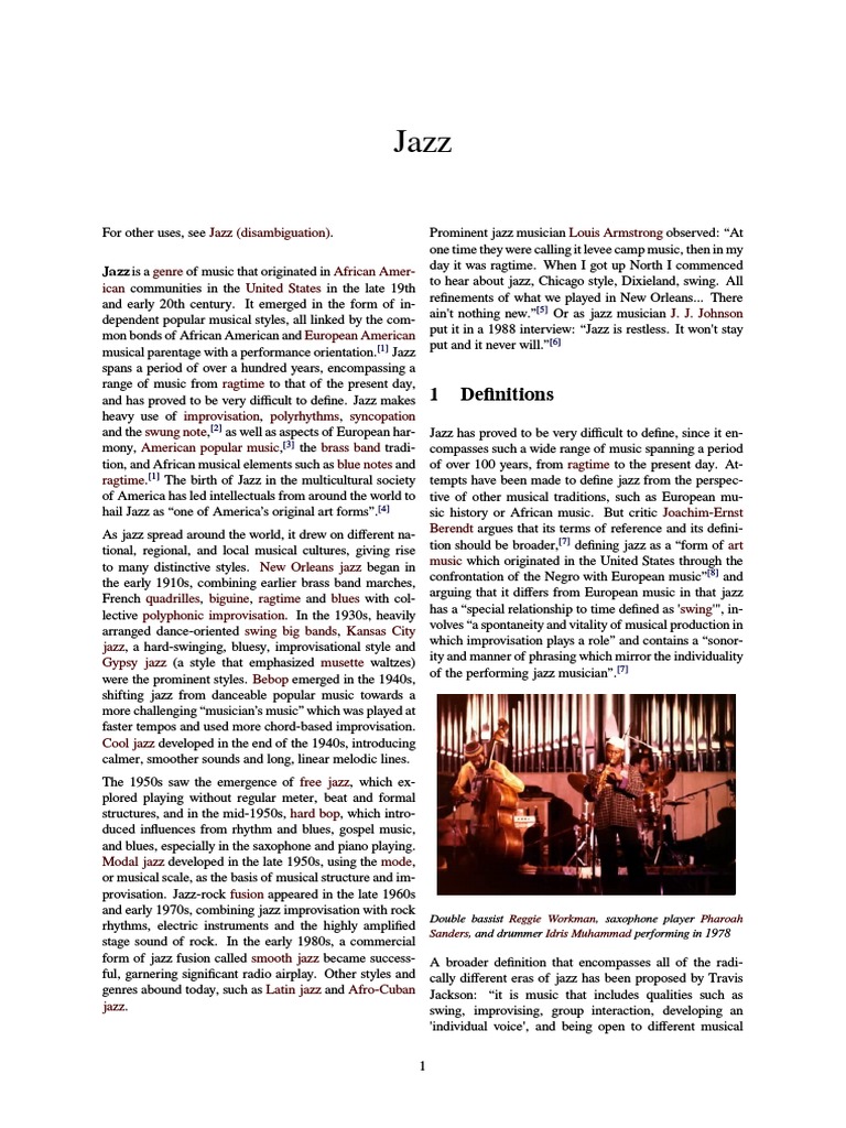 Jazz | PDF | Jazz | Ragtime