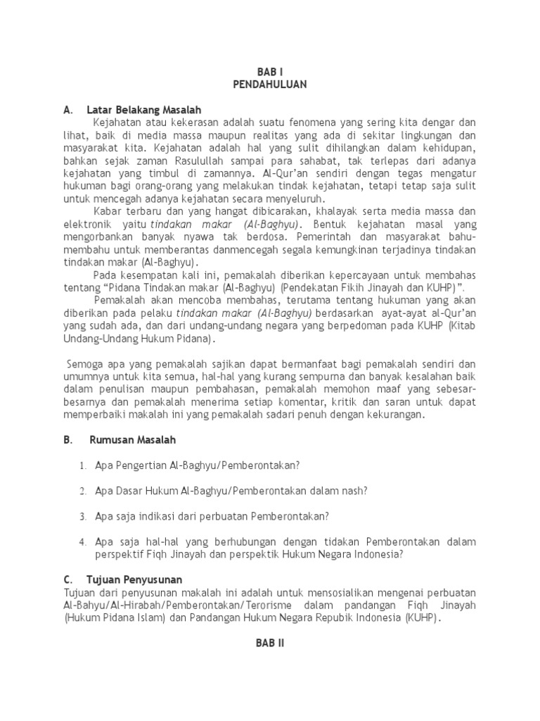 Pidana Al-Baghyu: Fikih dan KUHP | PDF | Politik | Ilmu Sosial