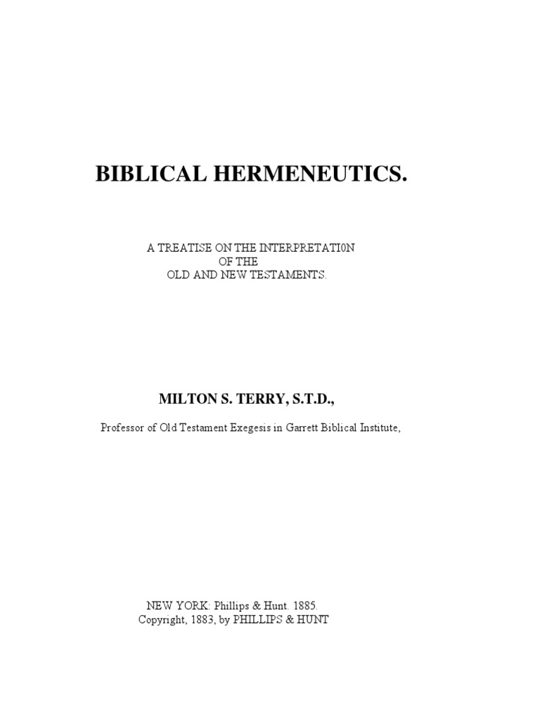 Milton Terry Biblical Hermeneutics Pdf Apocalyptic Literature