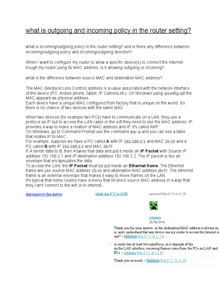 What Is Outgoing and Incoming Policy in The Router Setting | PDF ...