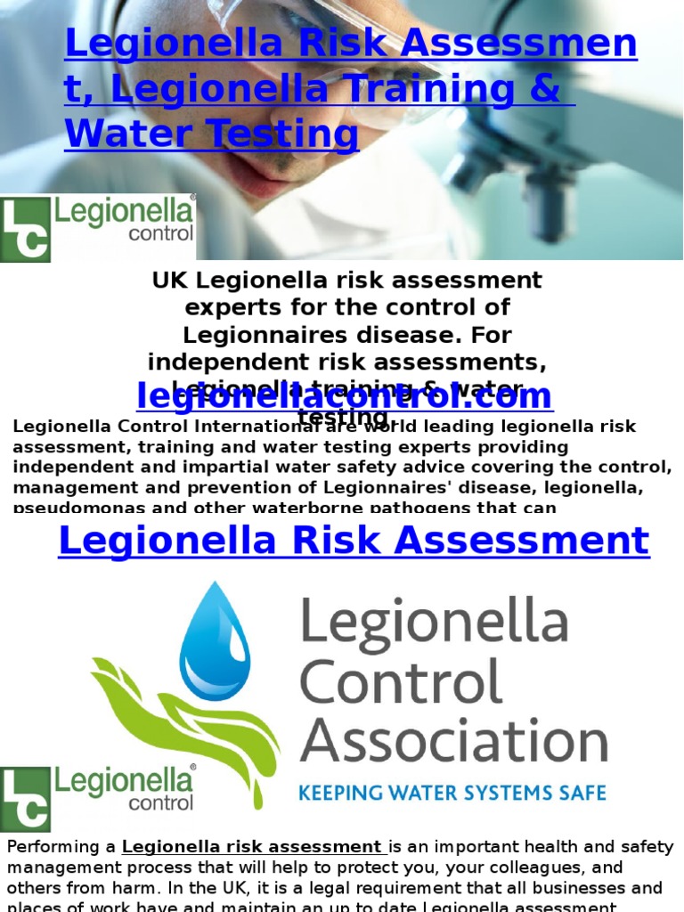 Legionella Risk Assessment & Training | PDF | Risk | Competence (Human ...