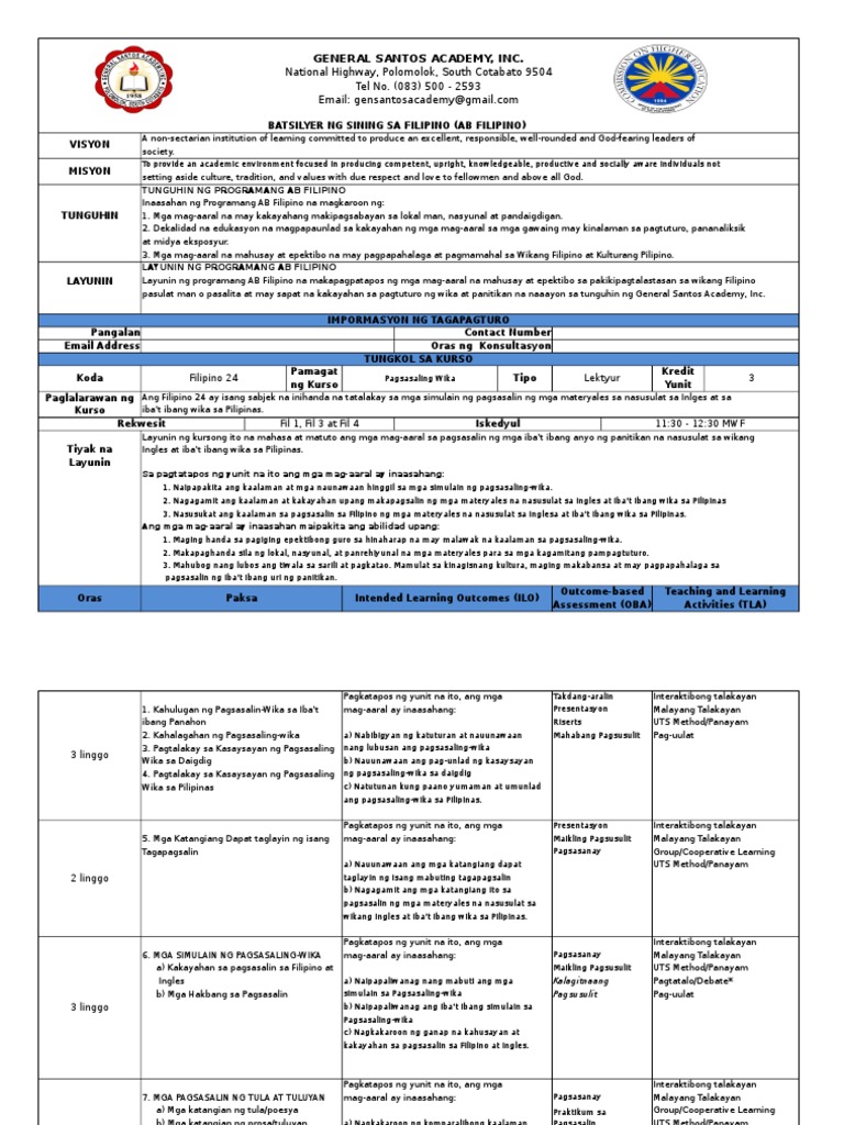 FILIPINO 24 (Pagsasaling Wika)