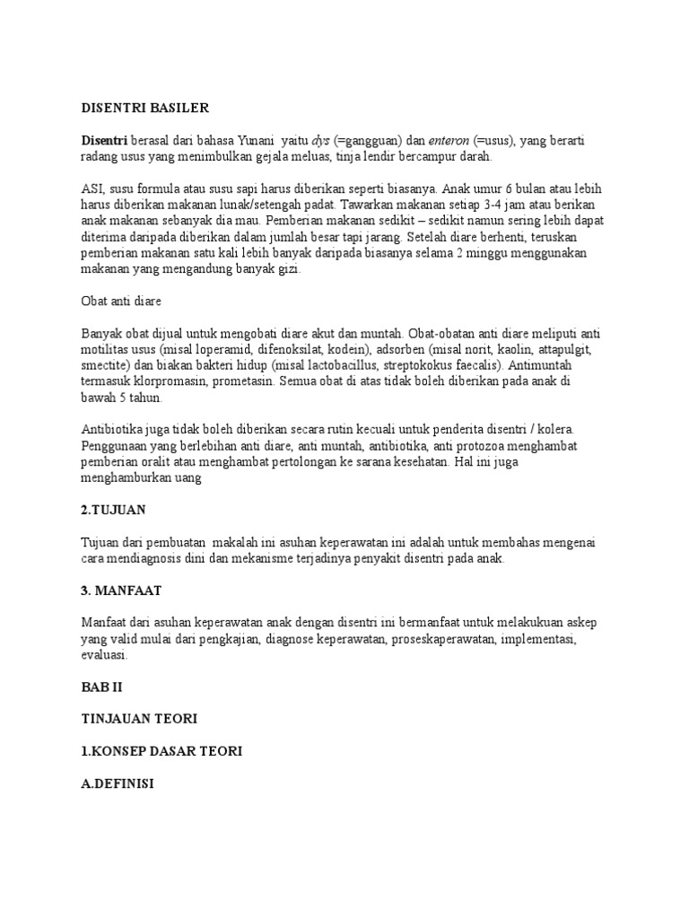 Askep Disentri Basiler | PDF