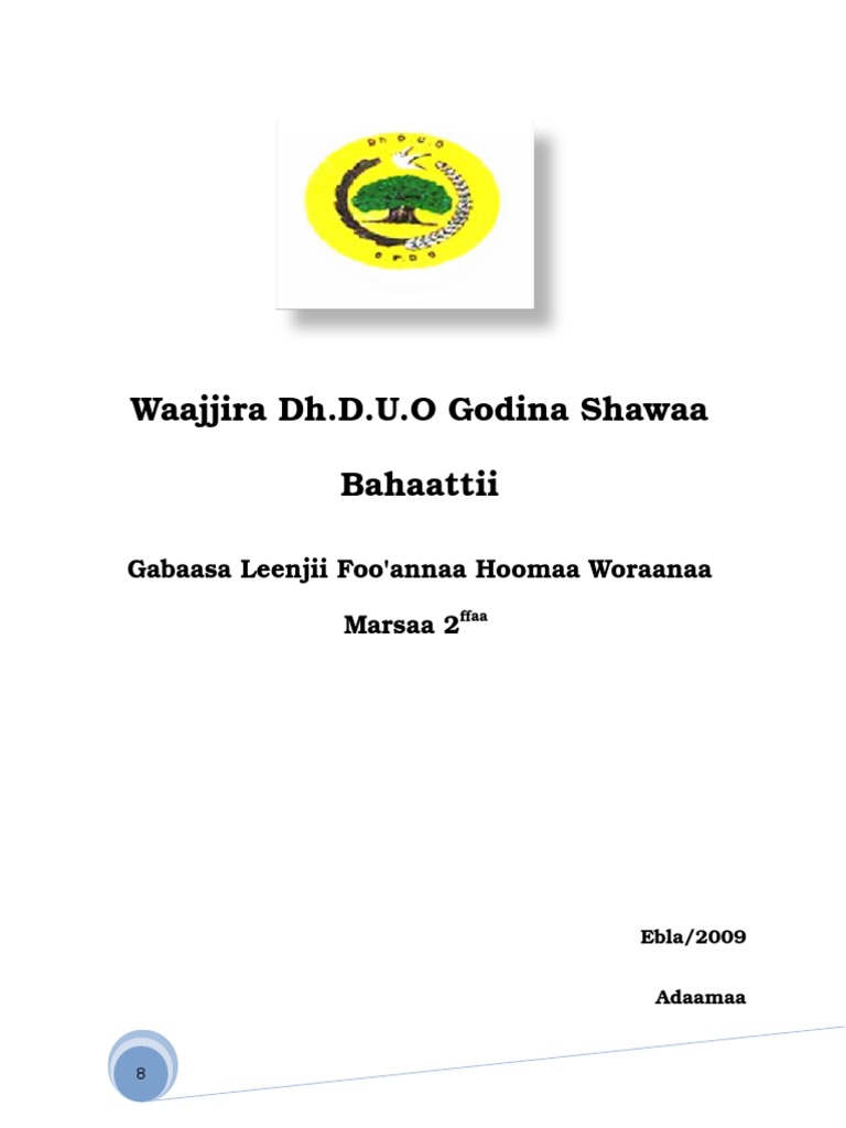 Gabaasa Hoomaa Woraanaa Shawaa Bahaa | PDF