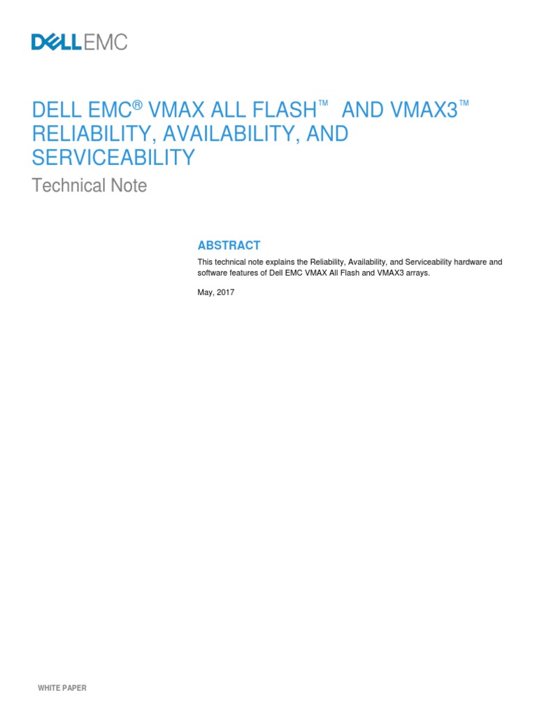 h13807 Emc Vmax3 Reliability Availability and Serviceability Tech Note ...