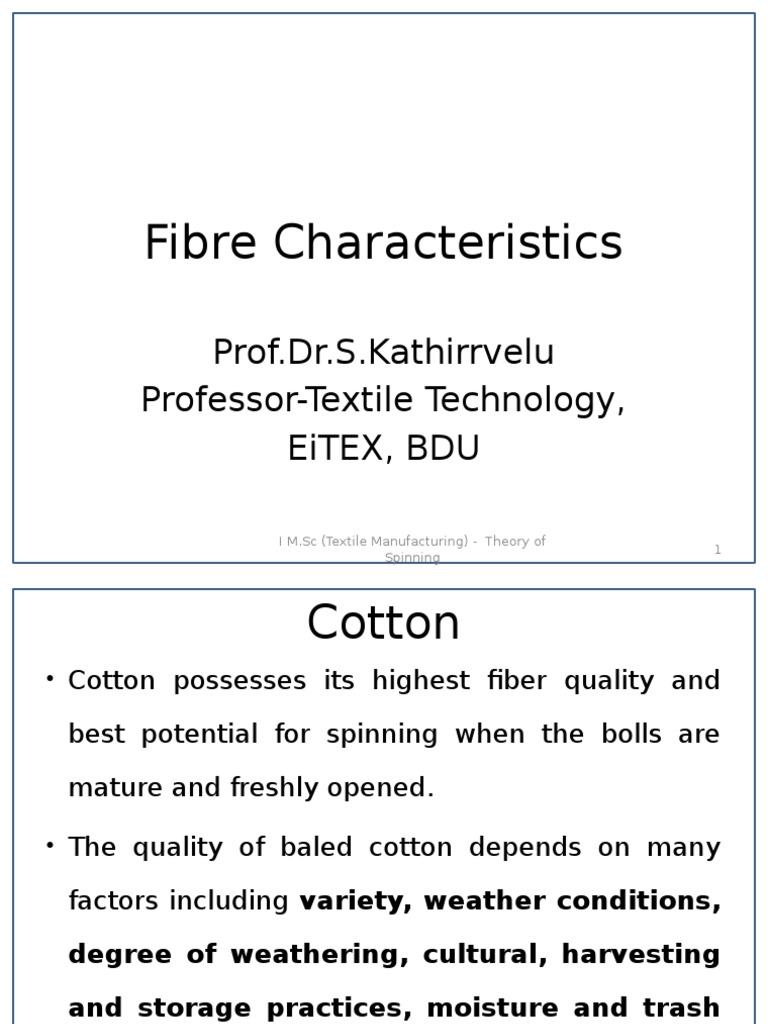 Cotton | PDF | Textile Manufacturing | Spinning (Textiles)