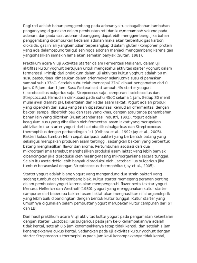 Ragi Roti Adalah Bahan Penggembang Pada Adonan Yaitu Sebagaibahan ...