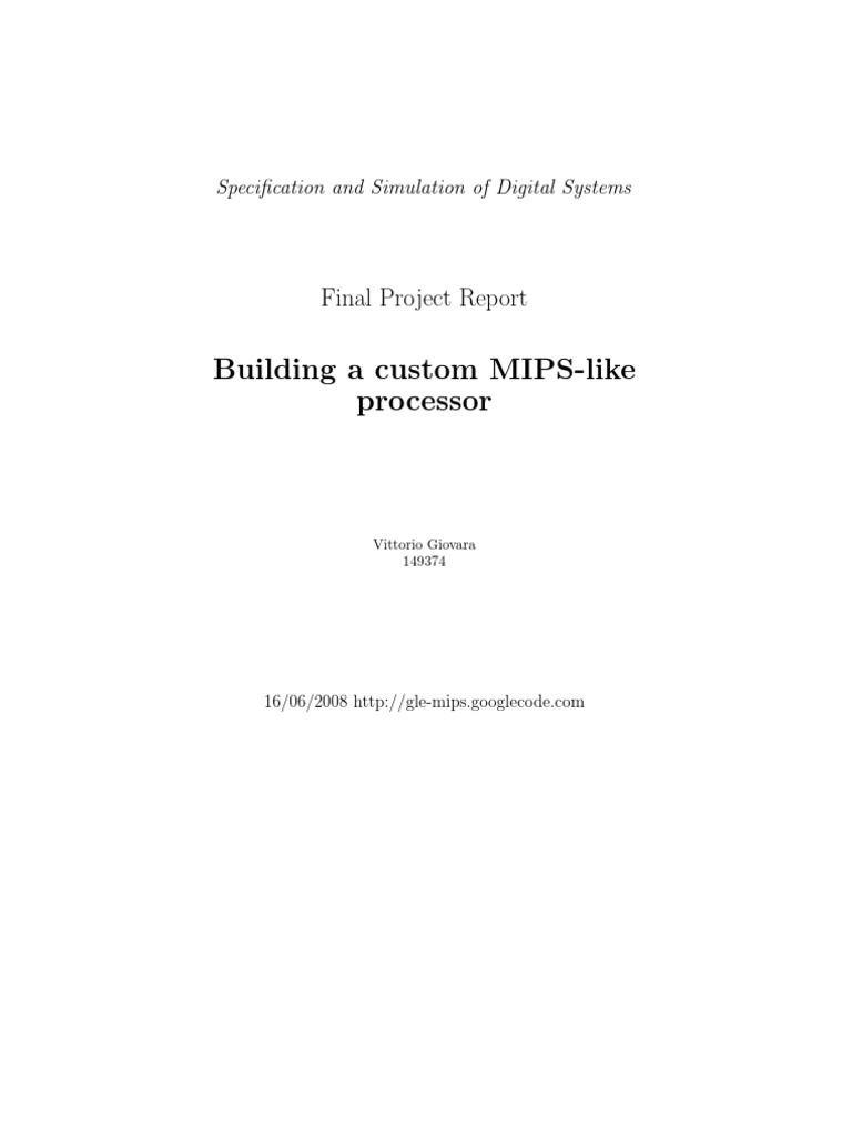 GLE-MiPS Documentation Report | PDF | Central Processing Unit | Random ...
