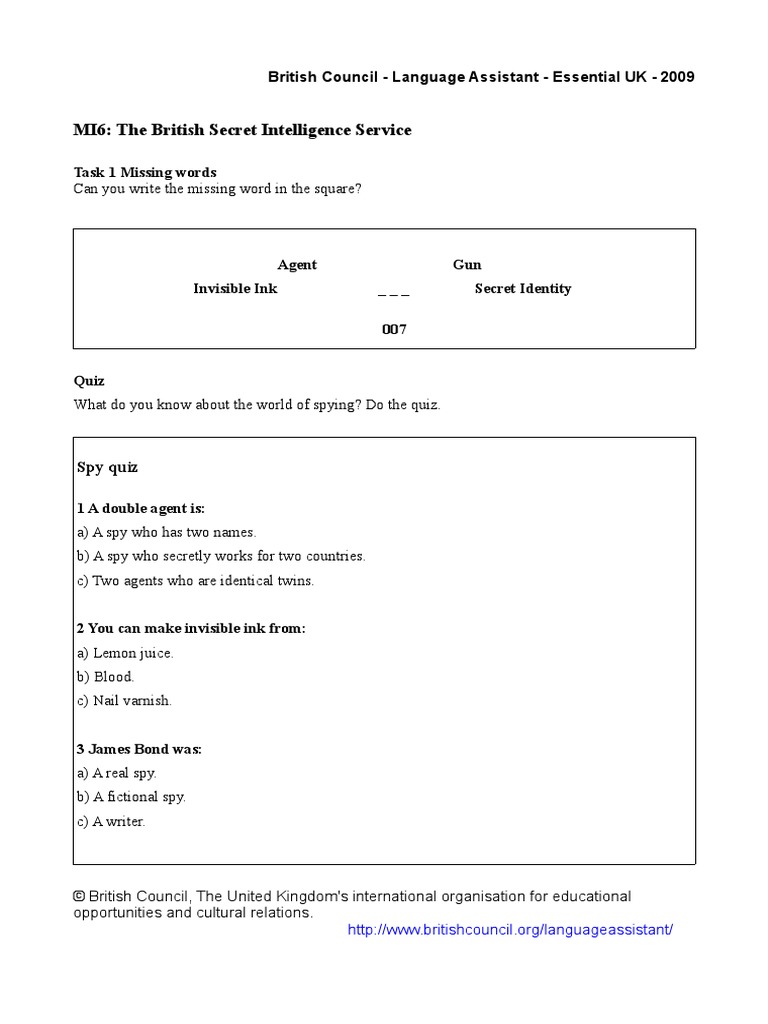 Mi6 0 | PDF | Secret Intelligence Service | Espionage