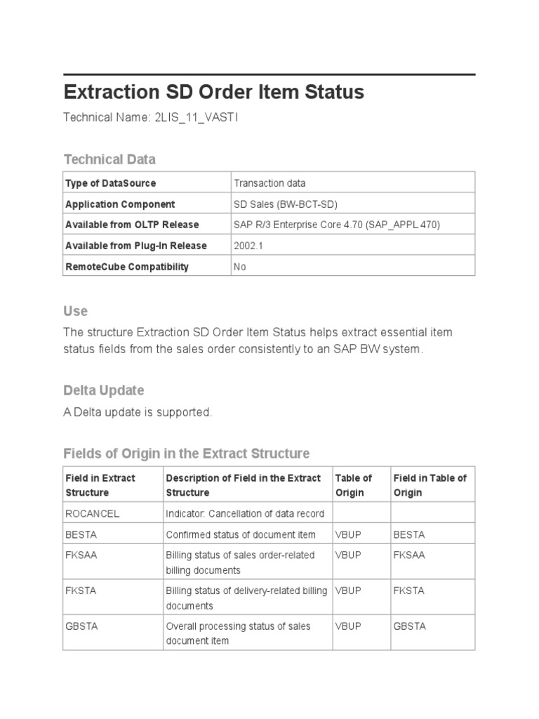 SD Order Item Status Extraction Guide | PDF | Technology & Engineering