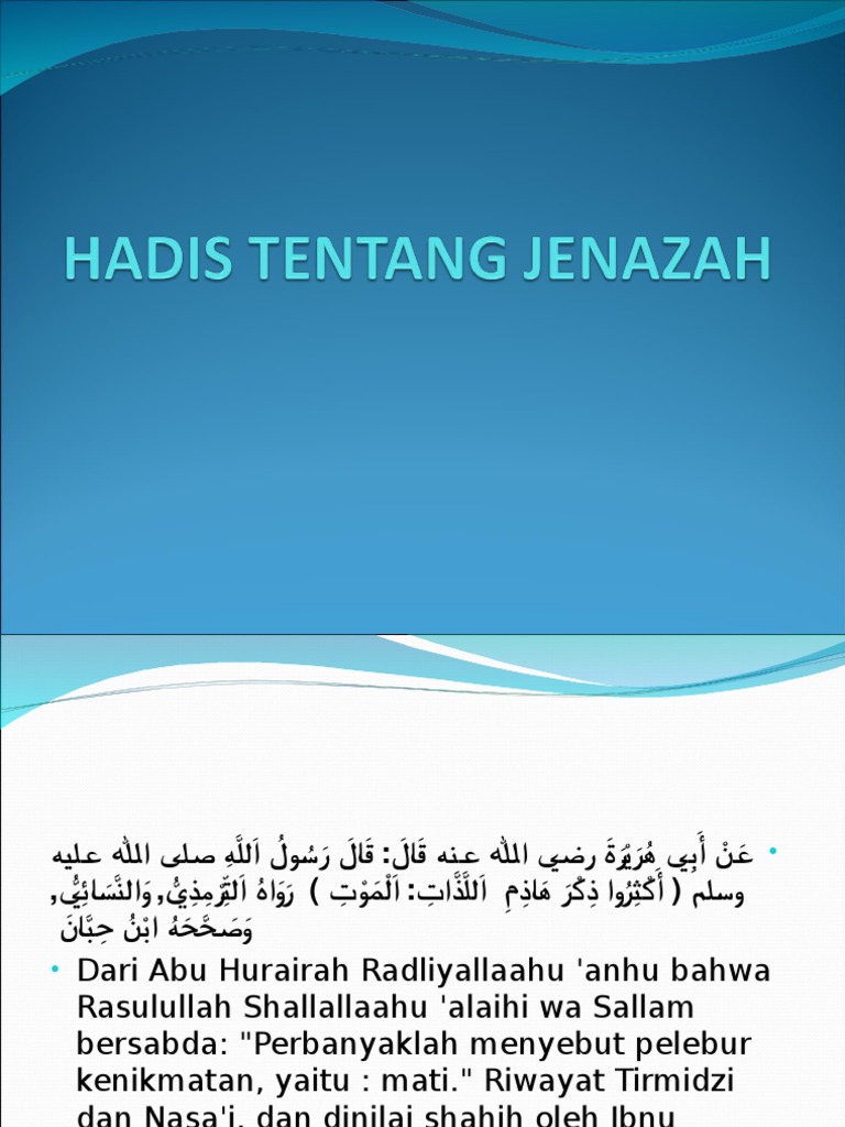 Hadis Tentang Jenazah | PDF
