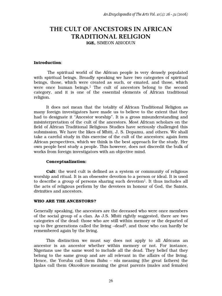 Ancestors and African Religions | PDF | Worship | Prayer