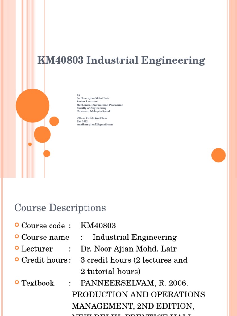 CH 1 Introduction To Industrial Engineering | PDF | Industrial ...