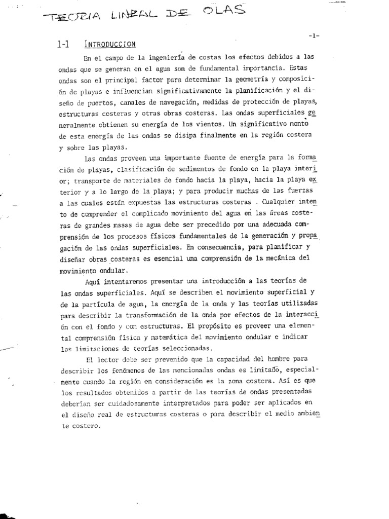 Apunte Teoría Lineal de Olas | PDF