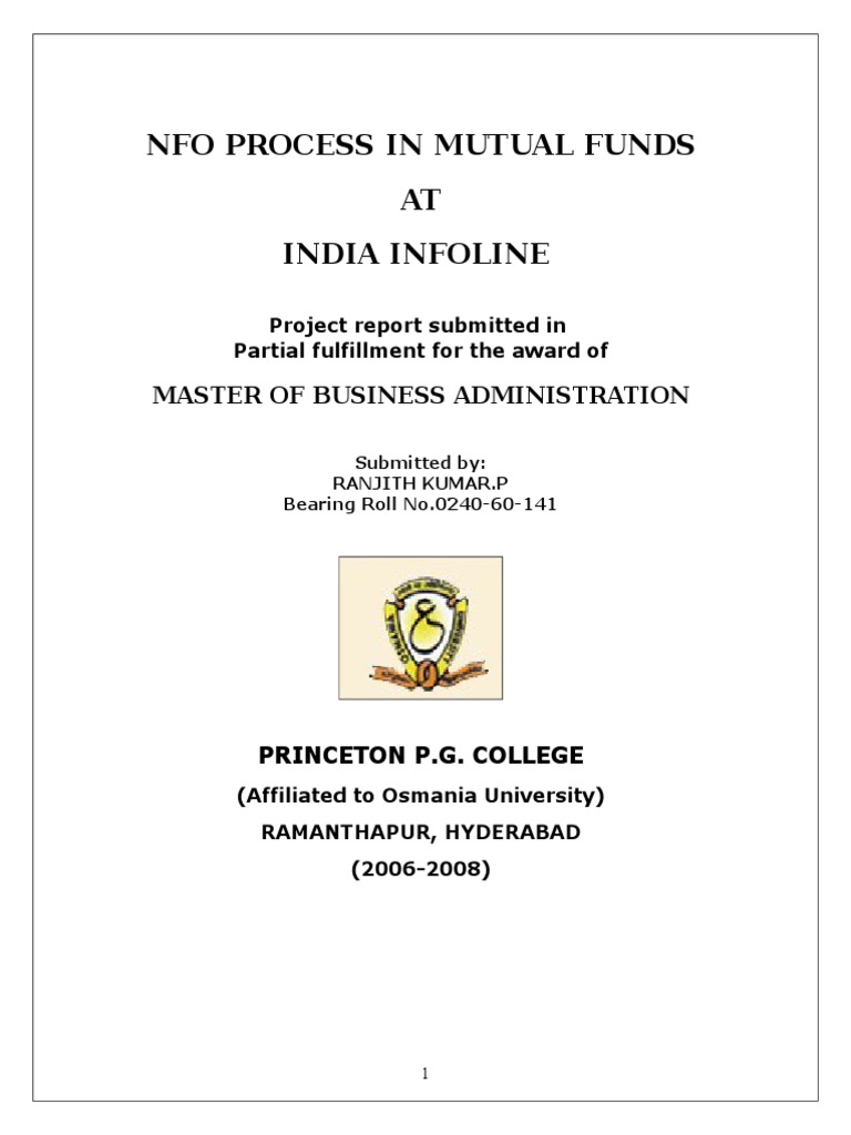 Nfo Process in Mutual Funds at India Infoline | PDF | Mutual Funds ...