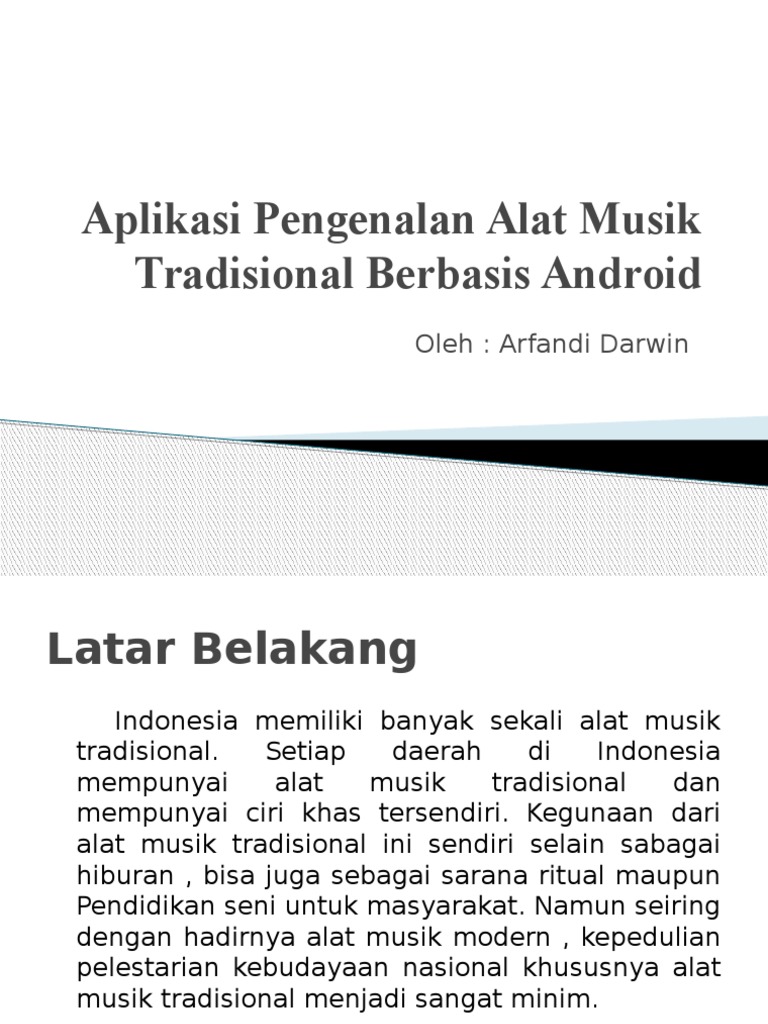 Aplikasi Pengenalan Alat Musik Tradisional Berbasis Android | PDF