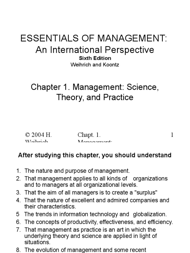 Essentials of Management: An International Perspective: Chapter 1 ...