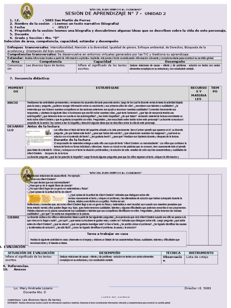 Sesion 7 | PDF | Albert Einstein | Lectura (proceso)