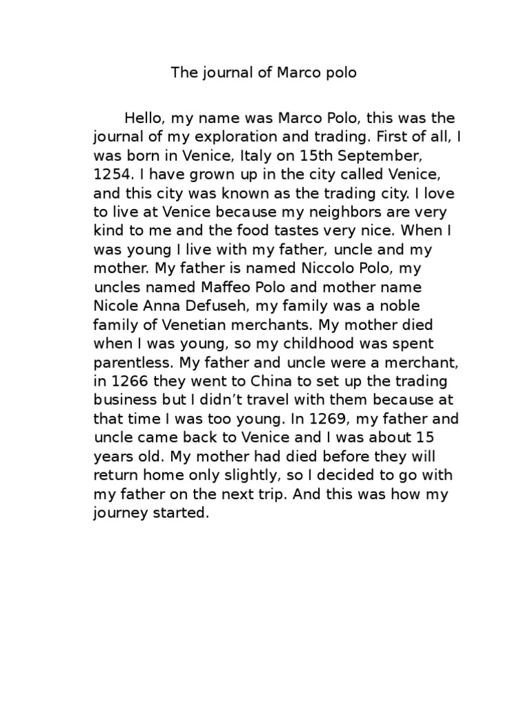 Marco Polo's Journey to China | PDF | Marco Polo | Venice