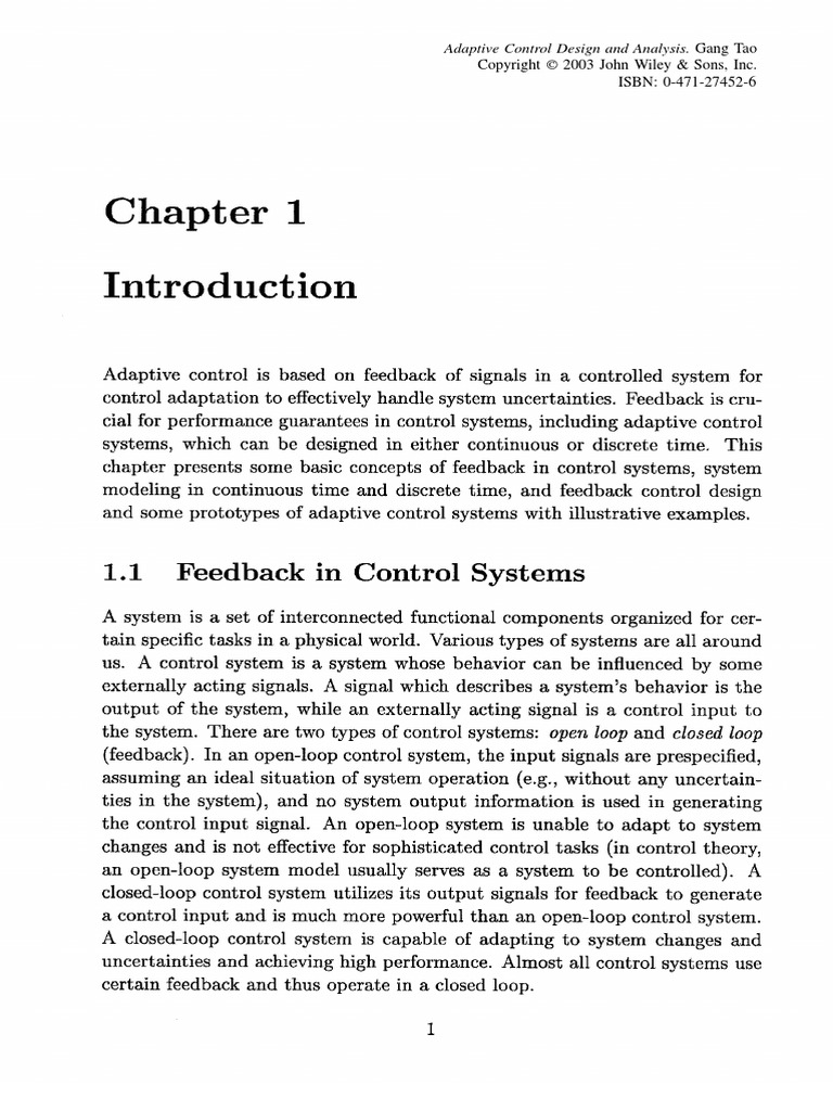 Adaptative Control Design and Analysis | PDF