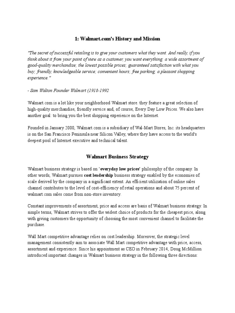 Walmart Strategic Analysis | PDF | Walmart | Retail