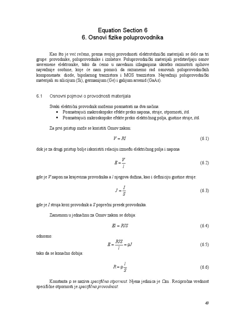 Fizika Poluprovodnika PN Spoj | PDF