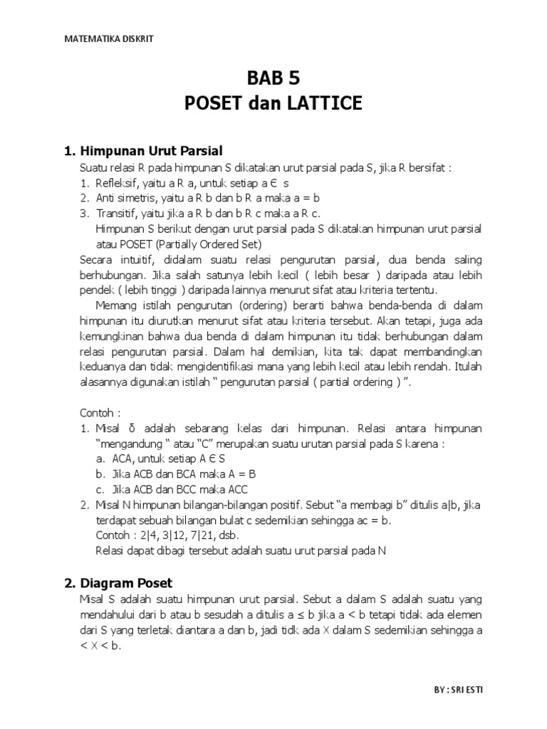 Bab 5 Poset Dan Lattice | PDF