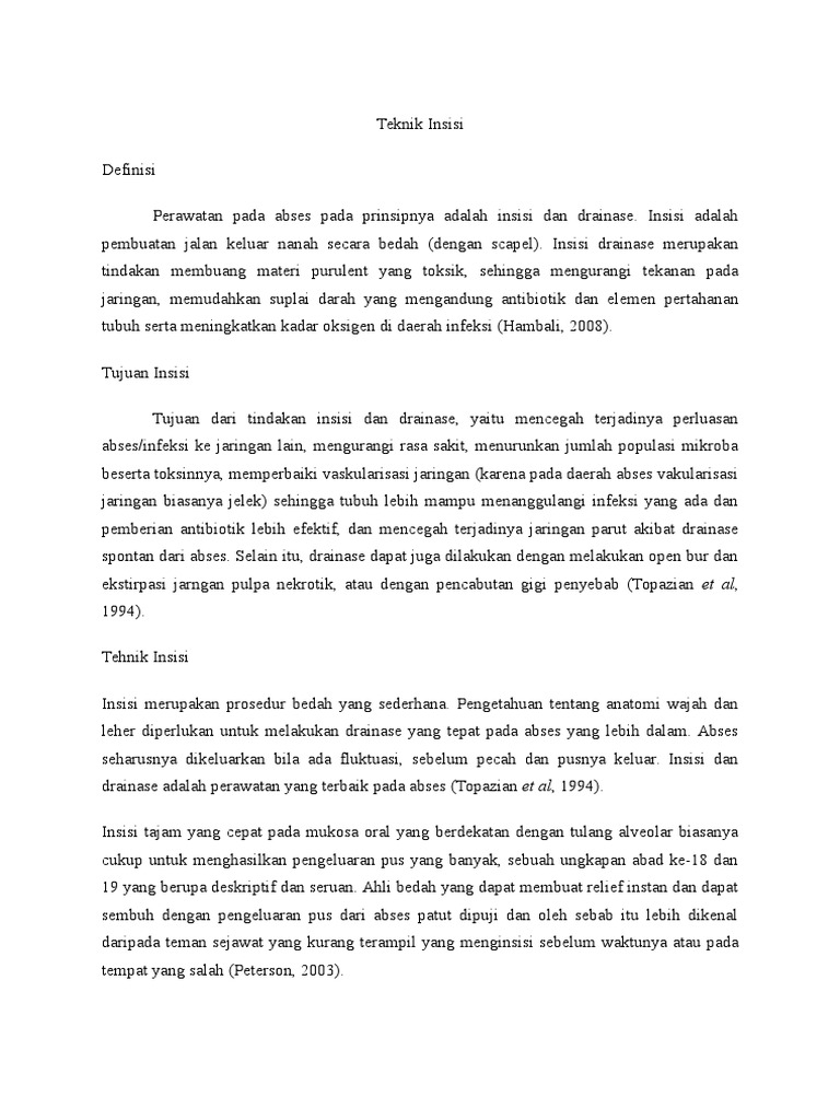 Teknik Insisi dan Drainase Abses | PDF