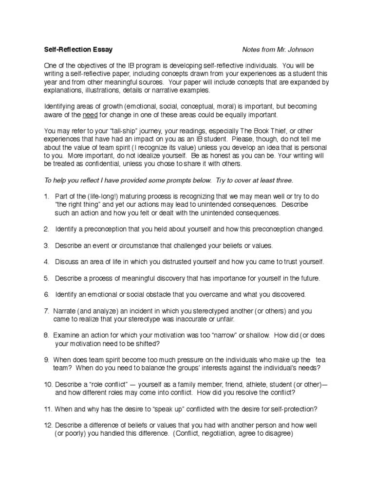 Self-Reflection Essay GR 8 | PDF | Stereotypes | Motivation