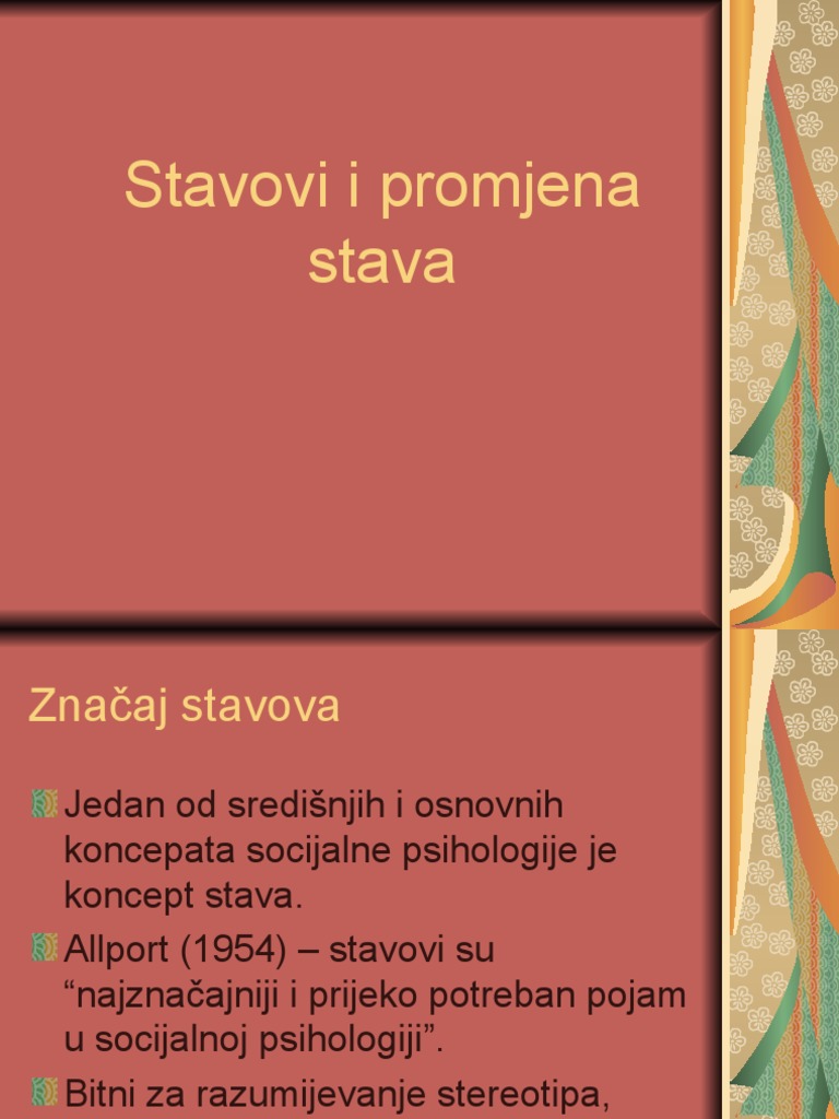 Stavovi I Promjena Stava | PDF