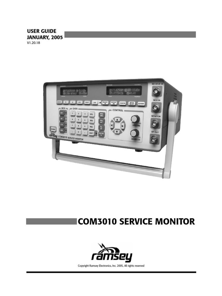 Com3010 Service Monitor: User Guide JANUARY, 2005 | PDF | Frequency ...
