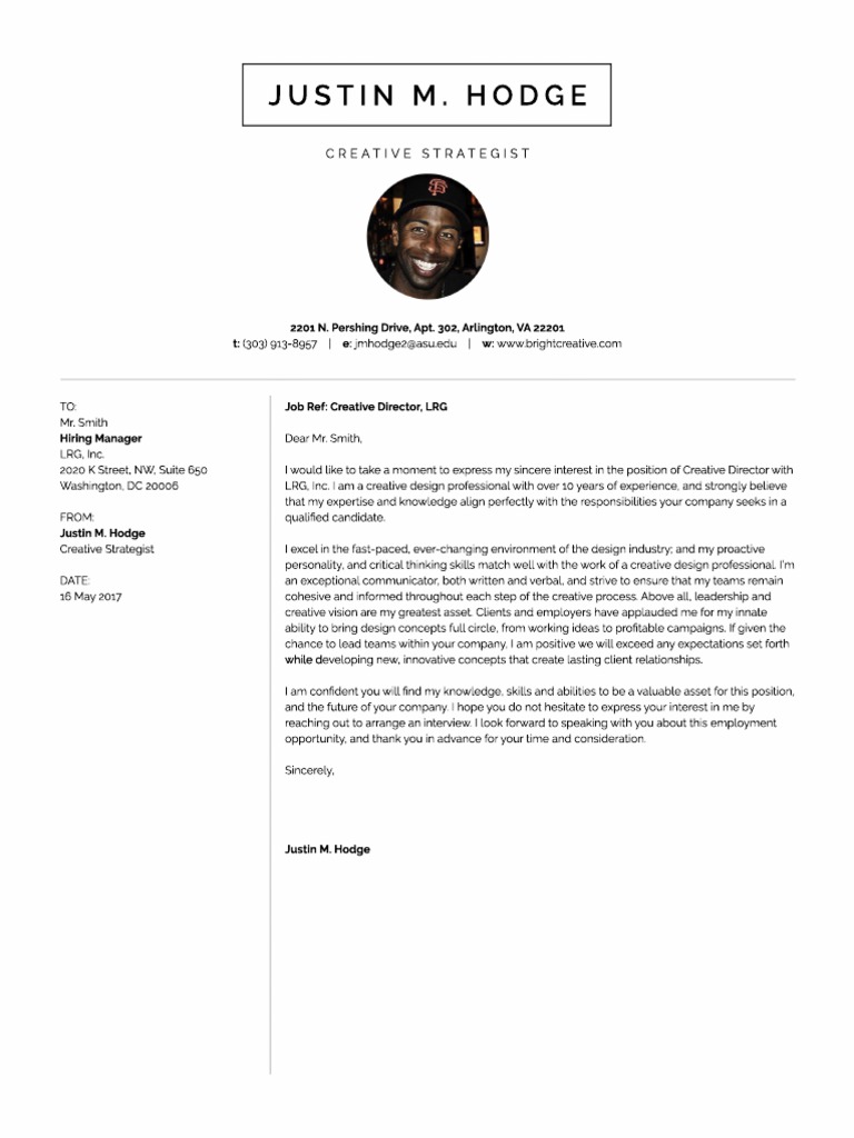 Hodge Justin Cover Letter | PDF