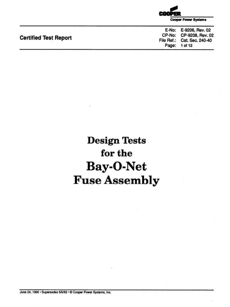 240-40 Bayonet Fuse Assembly - Test Report | PDF