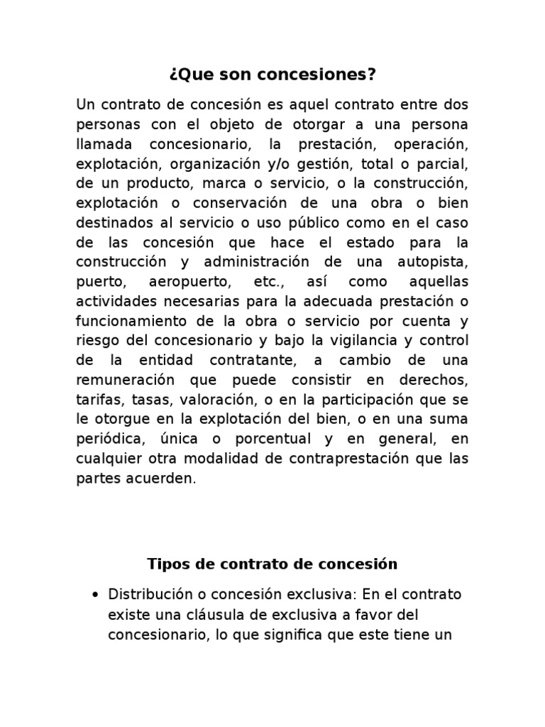 Que Son Concesiones | PDF