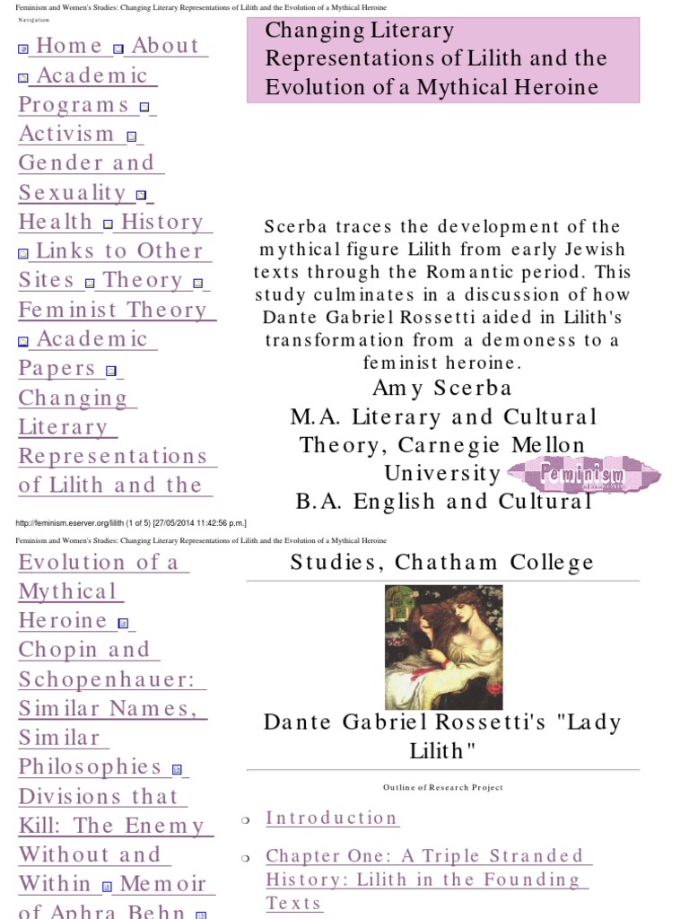 Amy Scerba - Changing Literary Representations of Lilith | Download ...