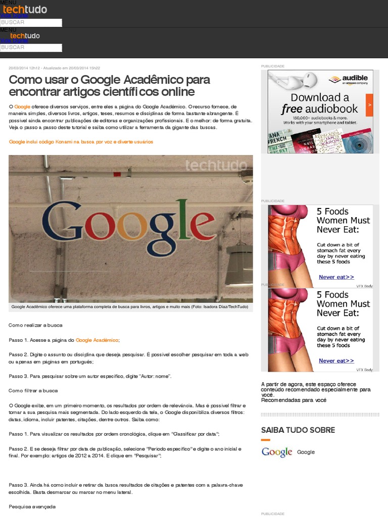 Como Usar o Google Acadêmico para Encontrar Artigos Científicos Online ...