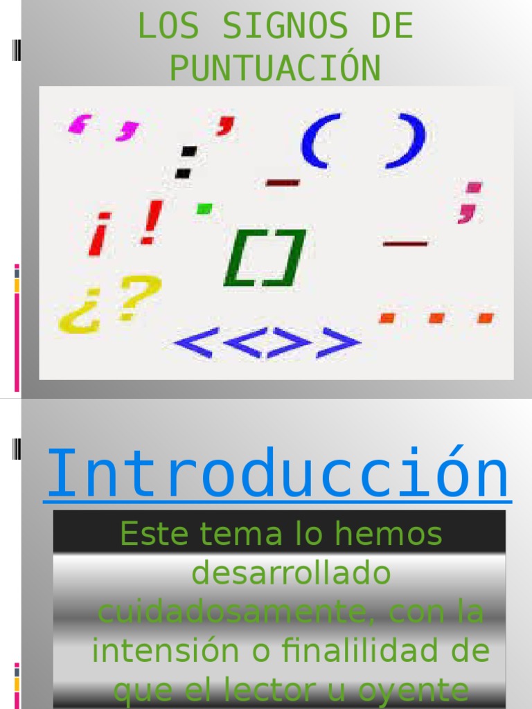 Los Signos de Puntuación Power Point | PDF