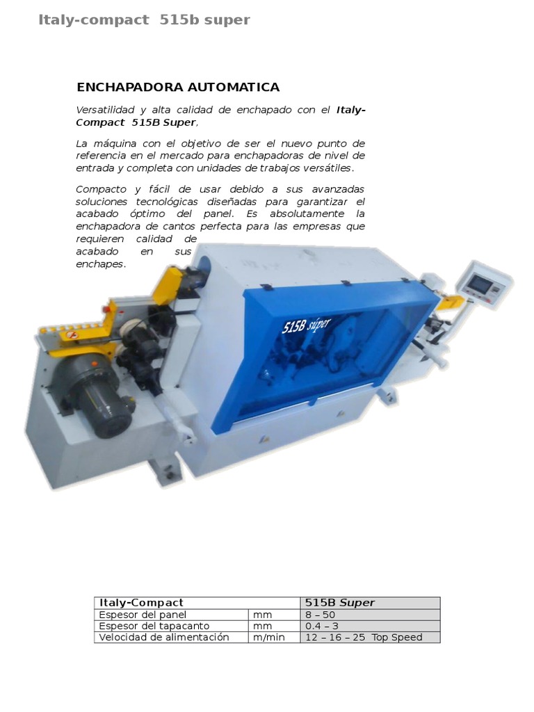 Enchapadora Automatica | PDF