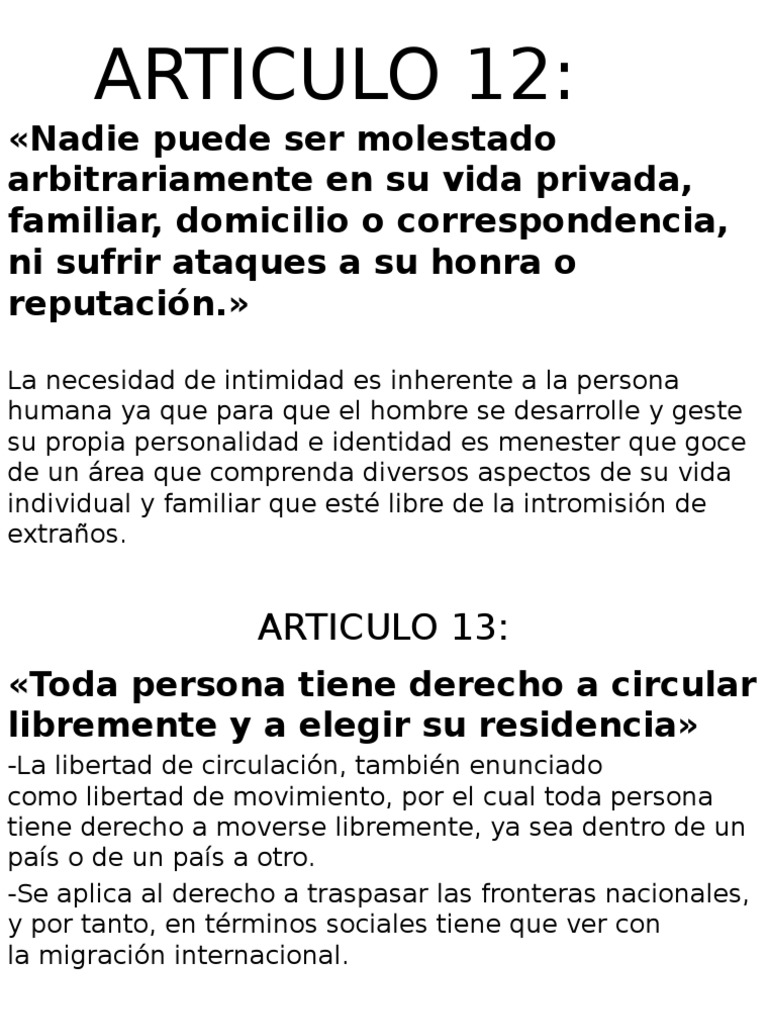 Articulo 12 | PDF | Nacionalidad | Libertad de movimiento