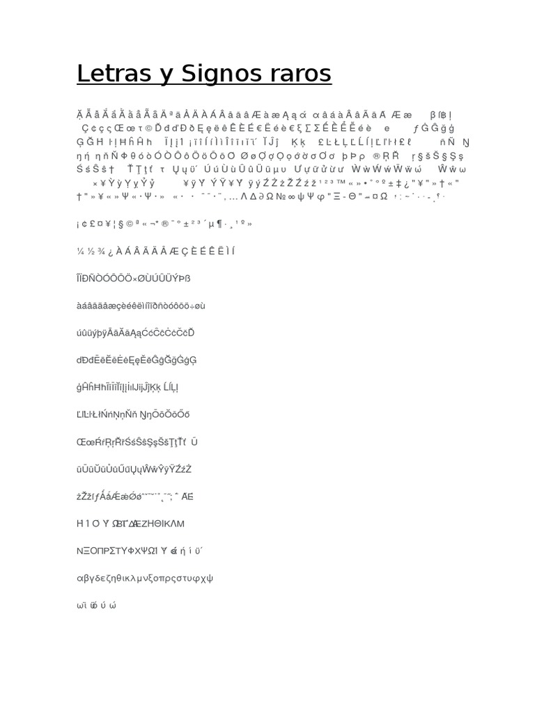 Letras y Signos Raros | PDF