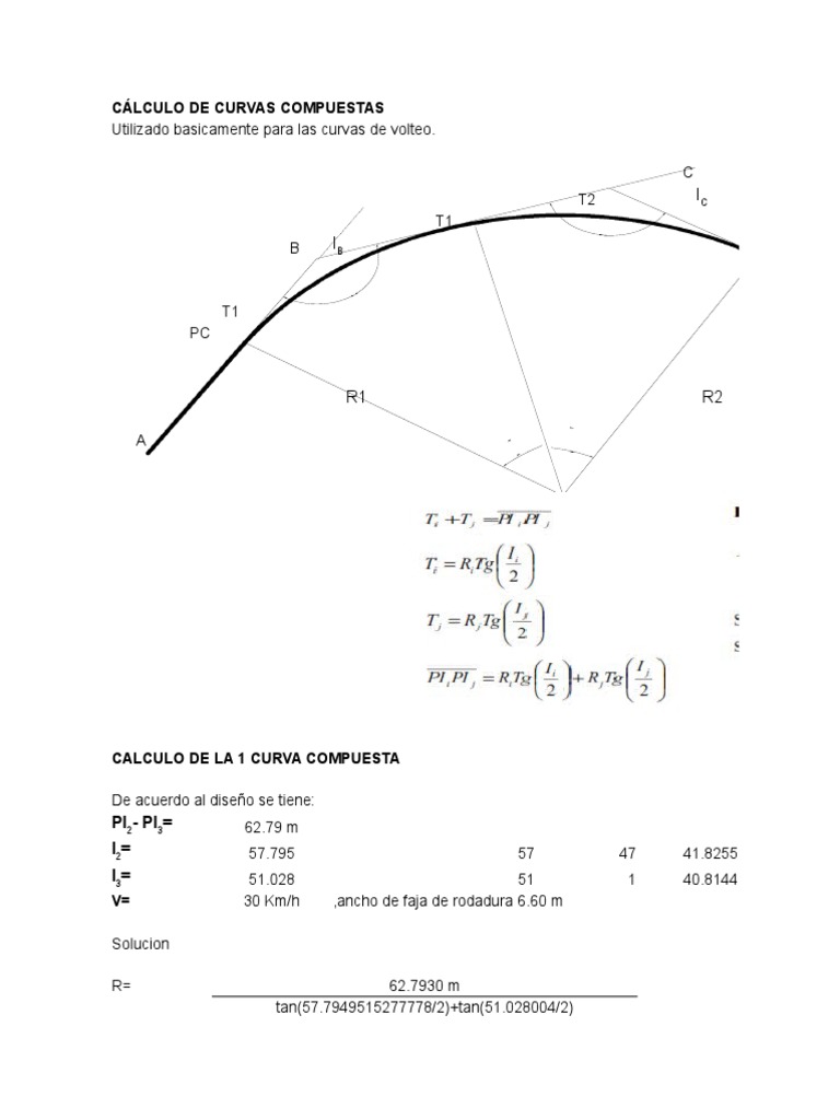 Calculo Curvas Compuestas | PDF | Enseñanza de matemática