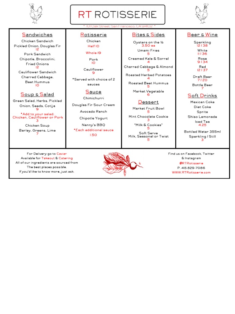 Menu Board RT Rotisserie | PDF | Salad | Cooking