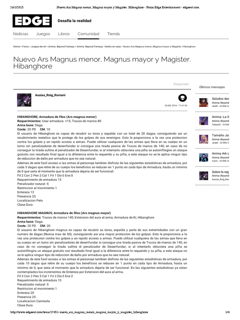 Nuevo Ars Magnus Menor, Magnus Mayor y Magister. Hibanghore - Foros ...