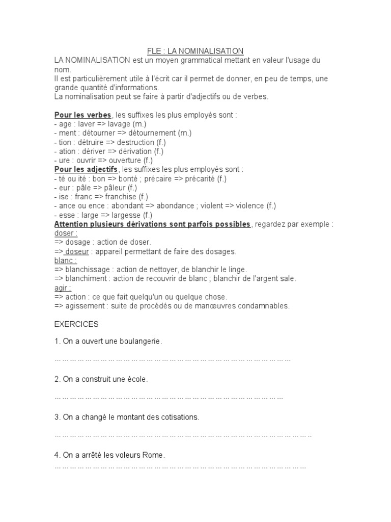 Nominalisation | PDF