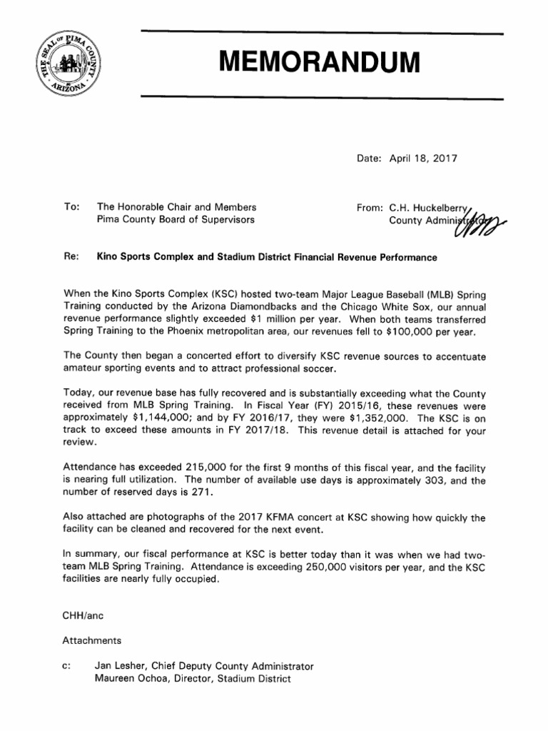 Kino Sports Complex and Stadium District Financial Revenue Performance ...