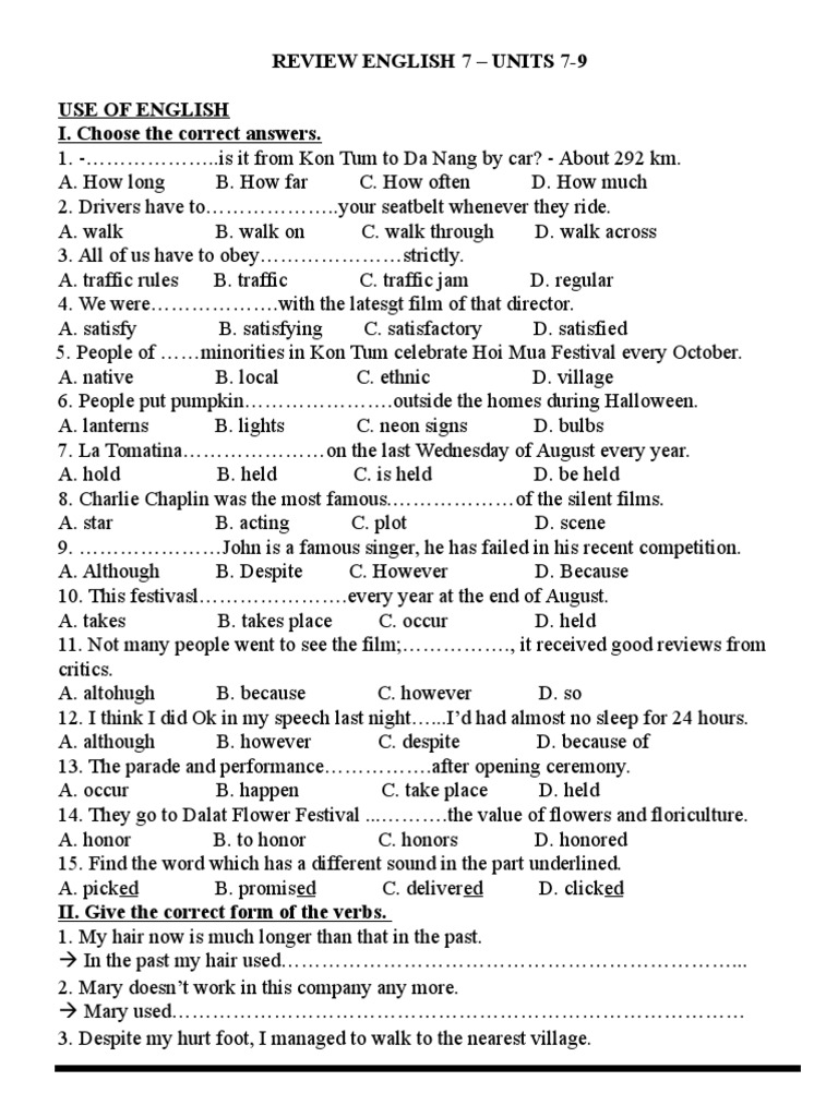 Review E7 Units 79 | PDF