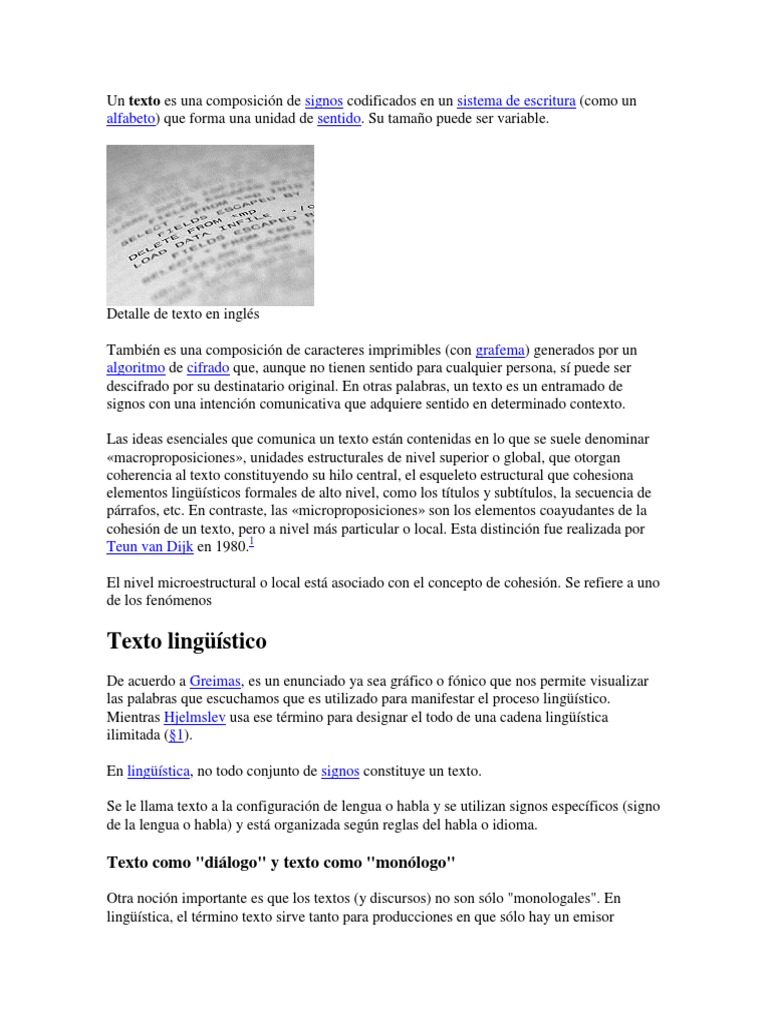 Un Texto Es Una Composición de Signos Codificados | PDF