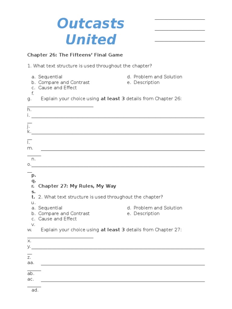 Outcasts United Chapters 26 27 | PDF | Nature